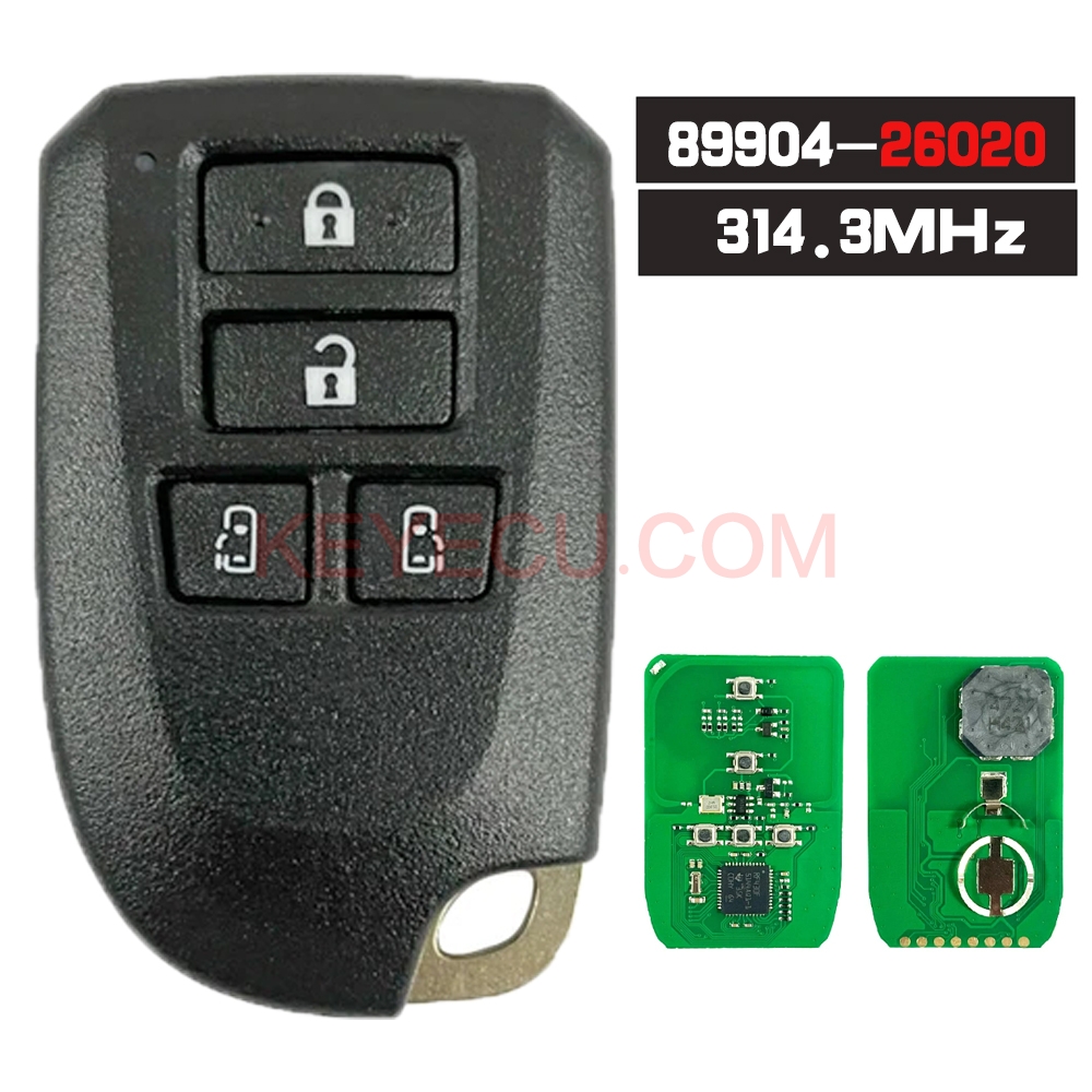 P/N: 89904-26020, FCCID: BF1ER 312/314.3MHz 4 Button Smart Remote Key ...